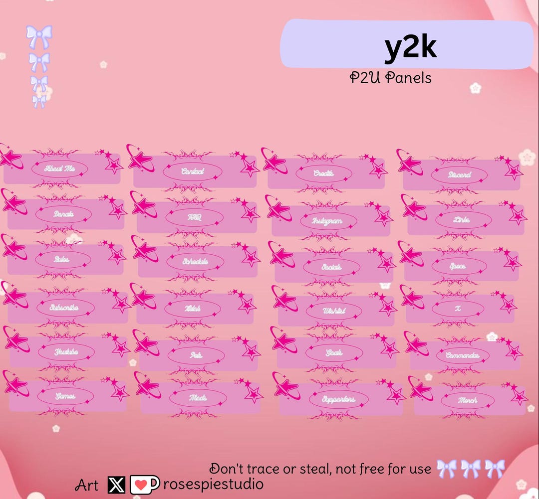 Y2K Twitch Panels – Retro Stream Overlays | Vaporwave Streamer Set ...