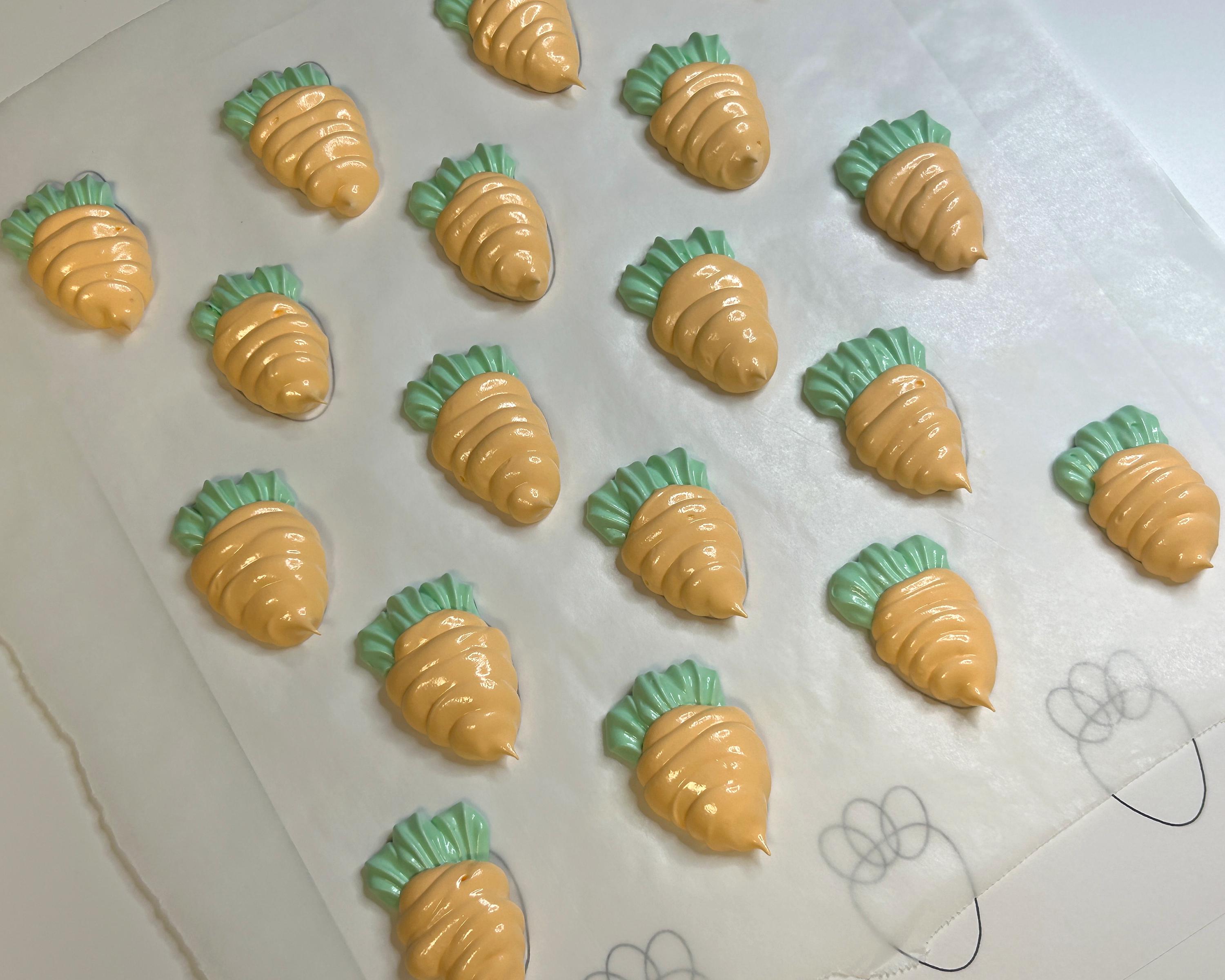 Carrot Printable Template, Meringue Cookies, Royal Icing Transfer Sheet ...