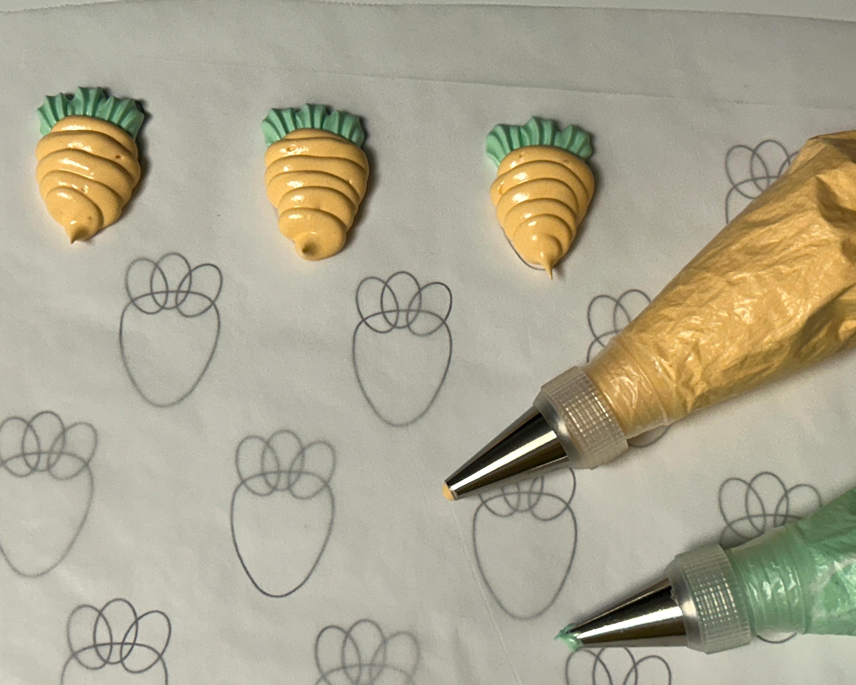Carrot Printable Template, Meringue Cookies, Royal Icing Transfer Sheet ...