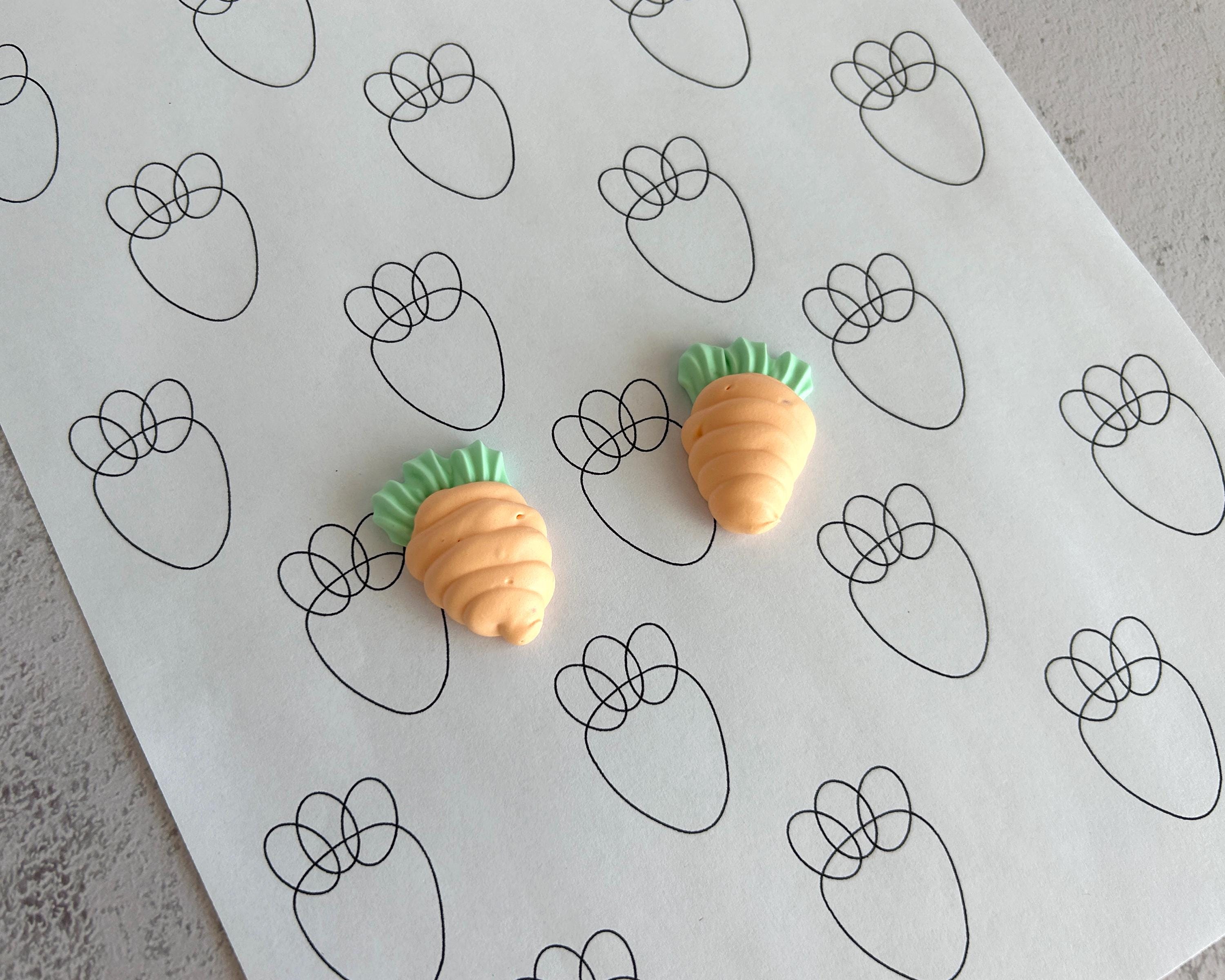Carrot Printable Template, Meringue Cookies, Royal Icing Transfer Sheet ...