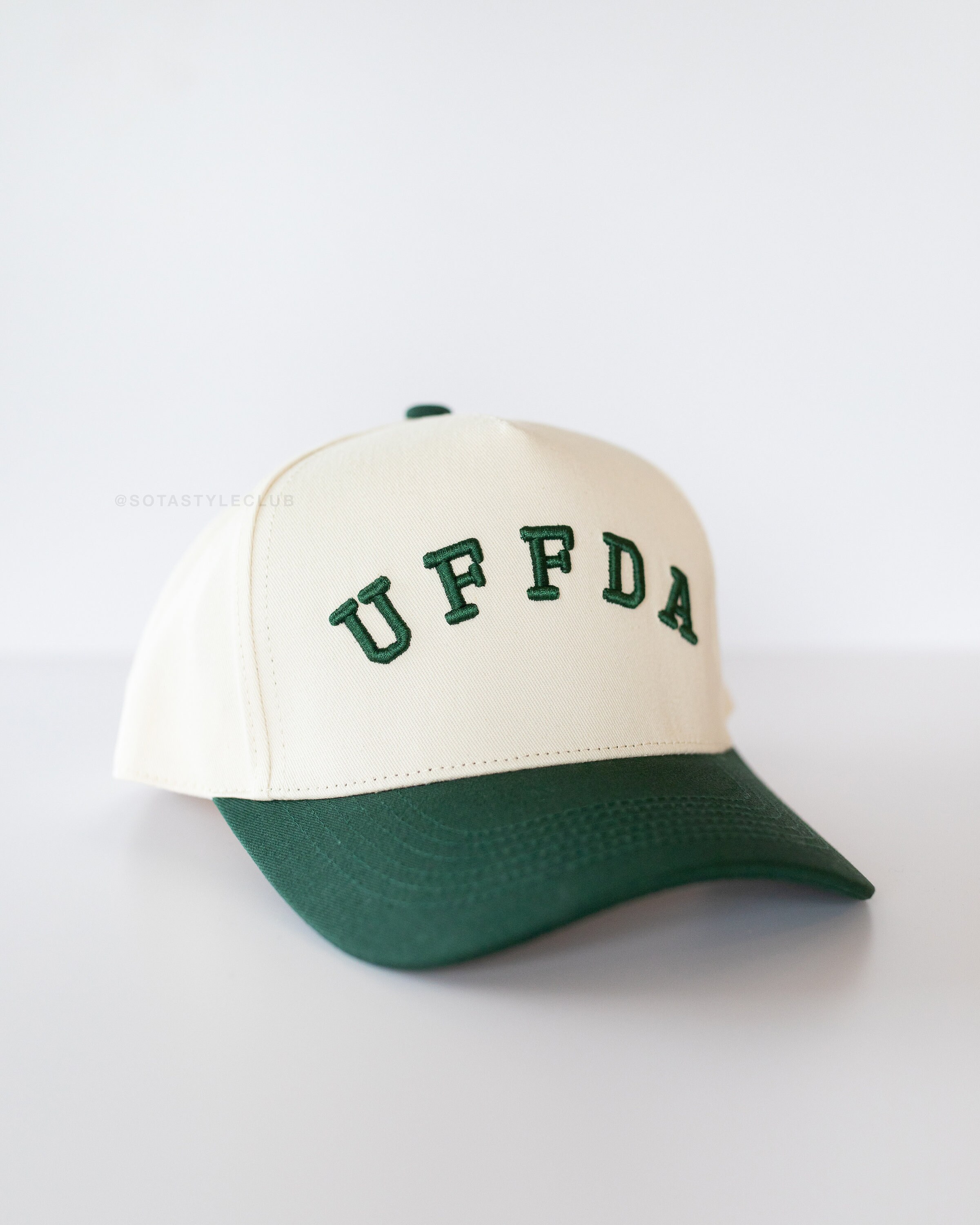 UFFDA Trucker Hat | Unisex | Dark Green & off White | Adjustable ...