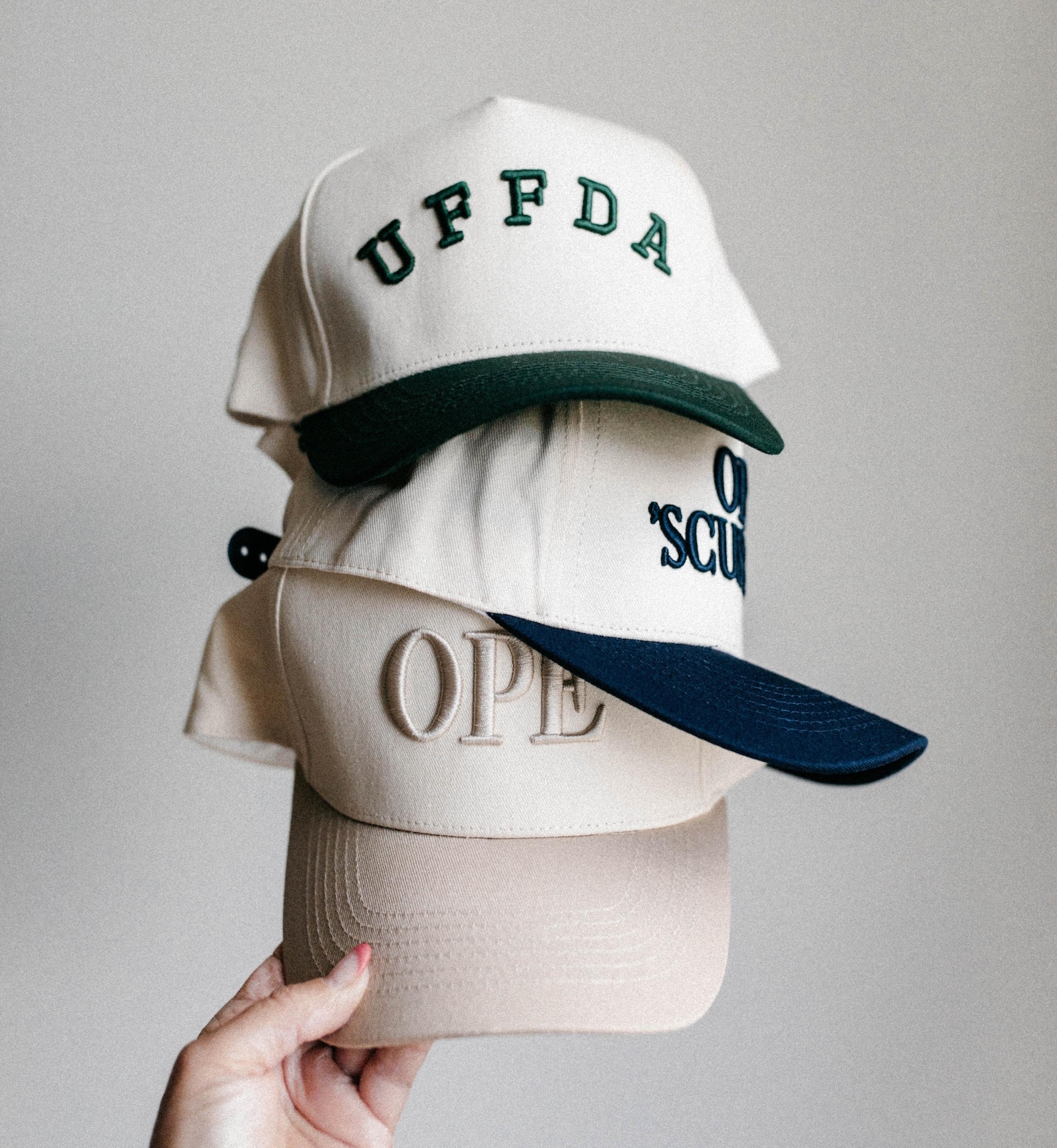 UFFDA Trucker Hat | Unisex | Dark Green & off White | Adjustable ...