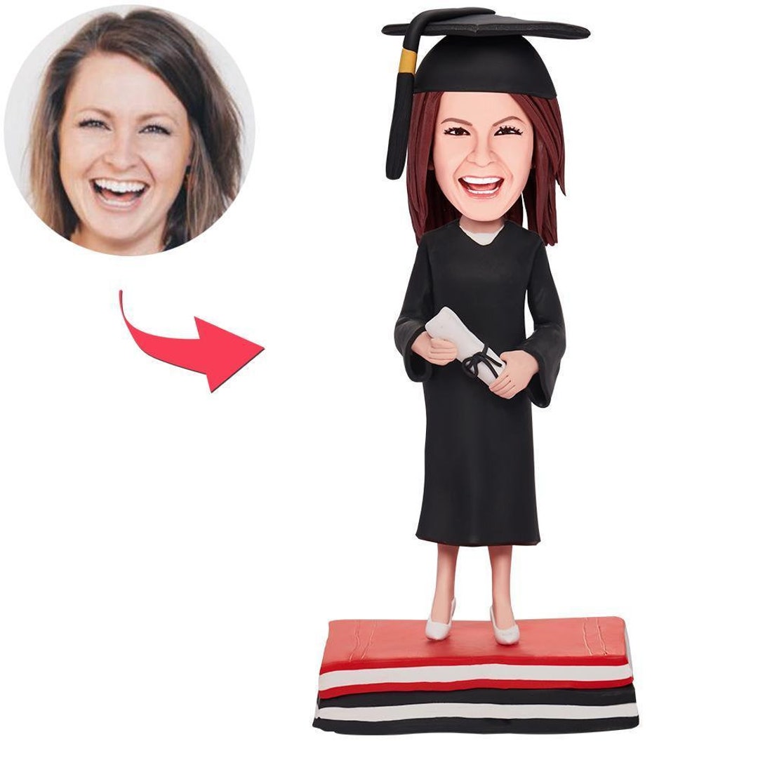 Custom Graduation Girl Bobbleheads With Engraved Text - Etsy