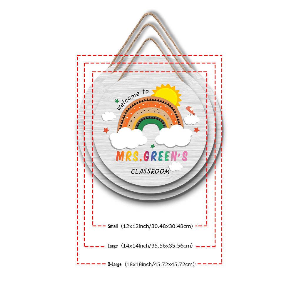 Custom Rainbow Cute Teacher Door Sign, Welcome Sign Gift for Teacher - Etsy