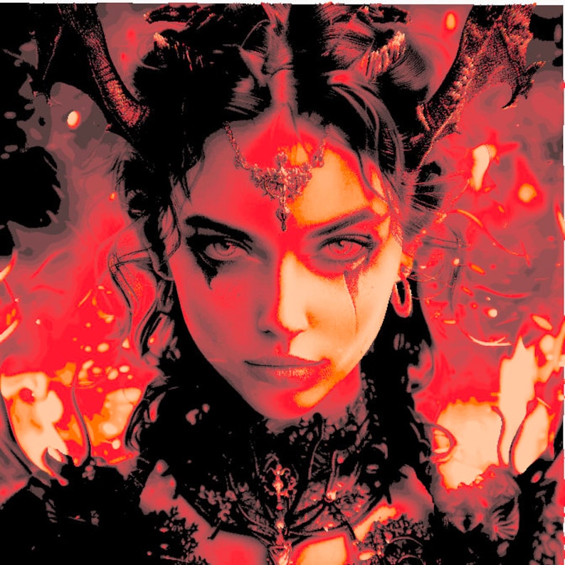 Female Demon Unique Art 3D Printed Image - Etsy
