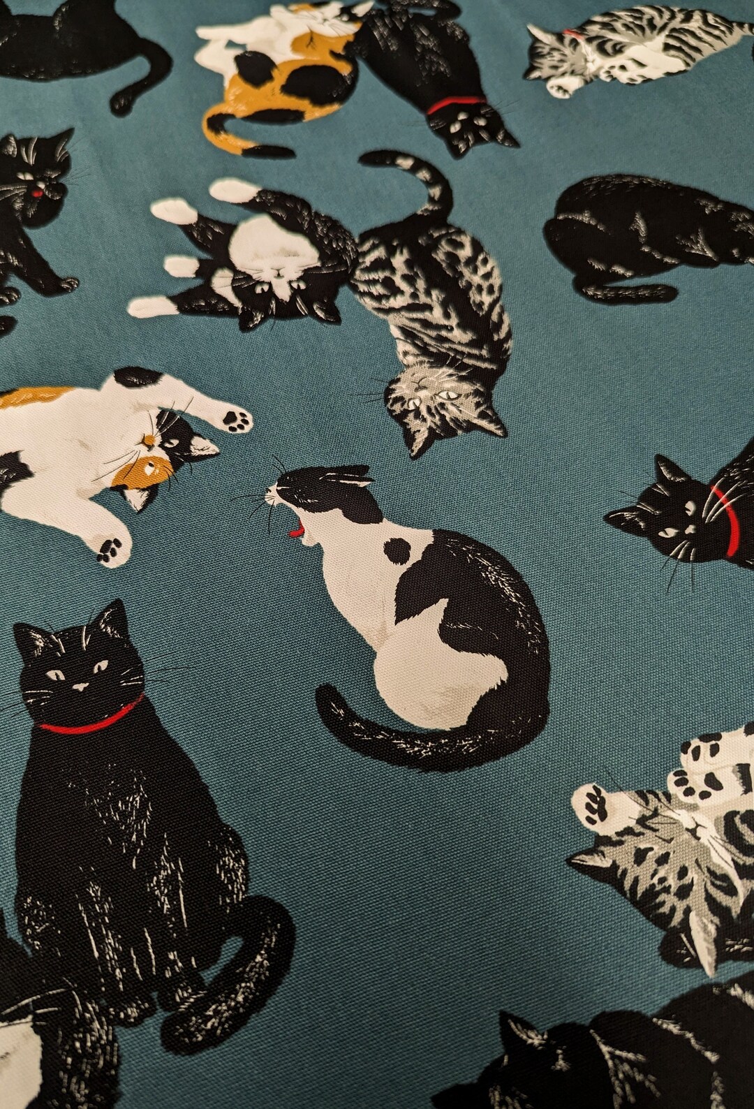 Cat Scatter Cosmo Japanese Cotton Fabric AP35406-2 C Teal - Etsy