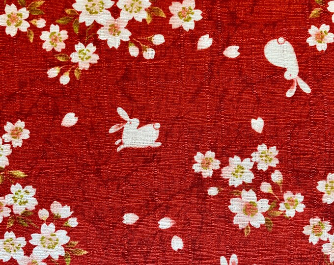 Usagi Sakura Rabbit Cherry Blossom Morikiku Japanese Cotton - Etsy