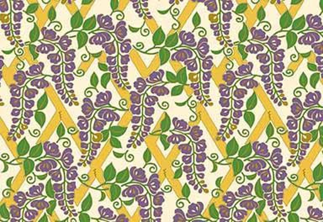 SALE Quilt Gate Hyakka Ryoran Modern Movement 2 Wisteria Cotton Fabric ...