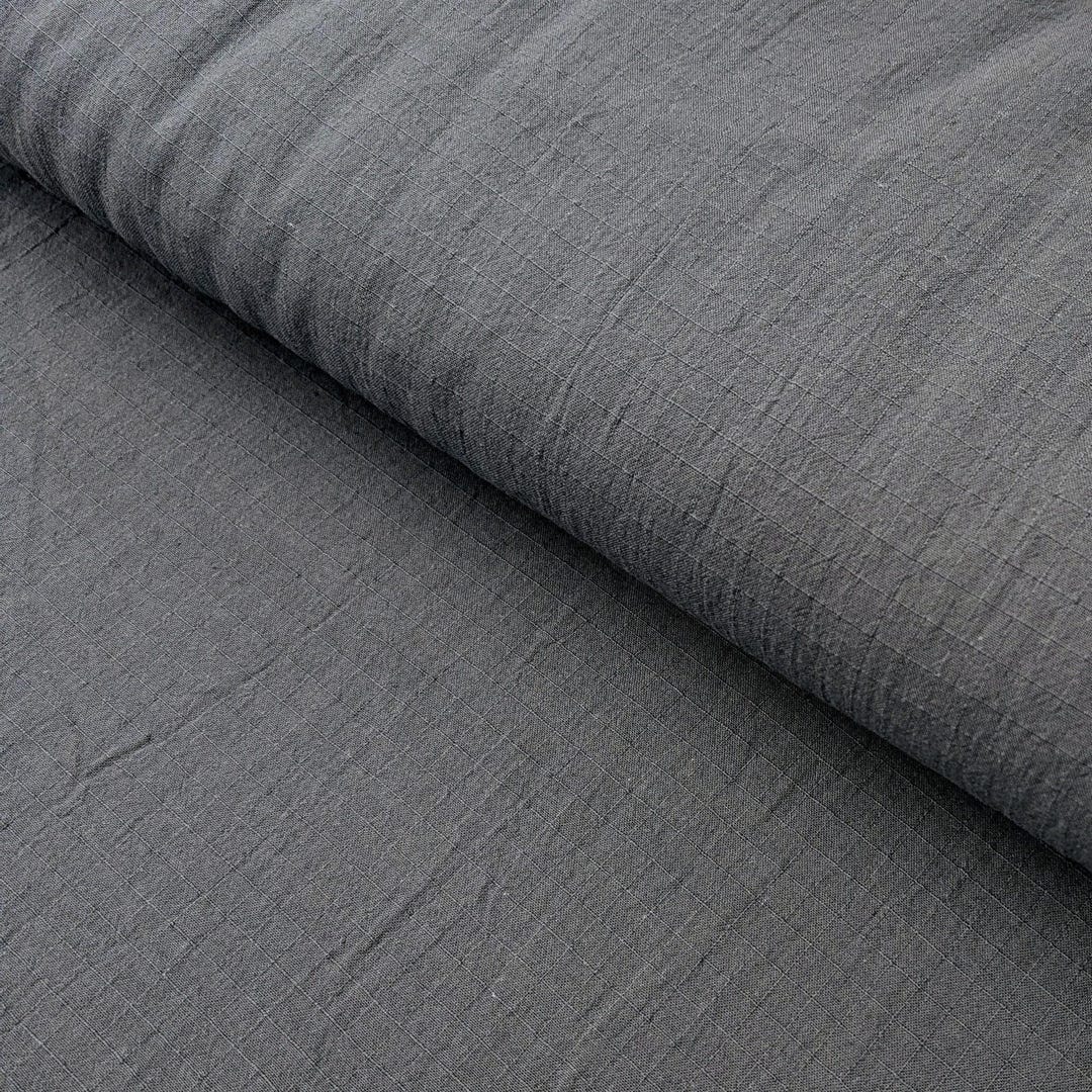 Soft Gridded Dobby Cosmo Japanese Cotton Linen Fabric AD-5747 266 Gray ...