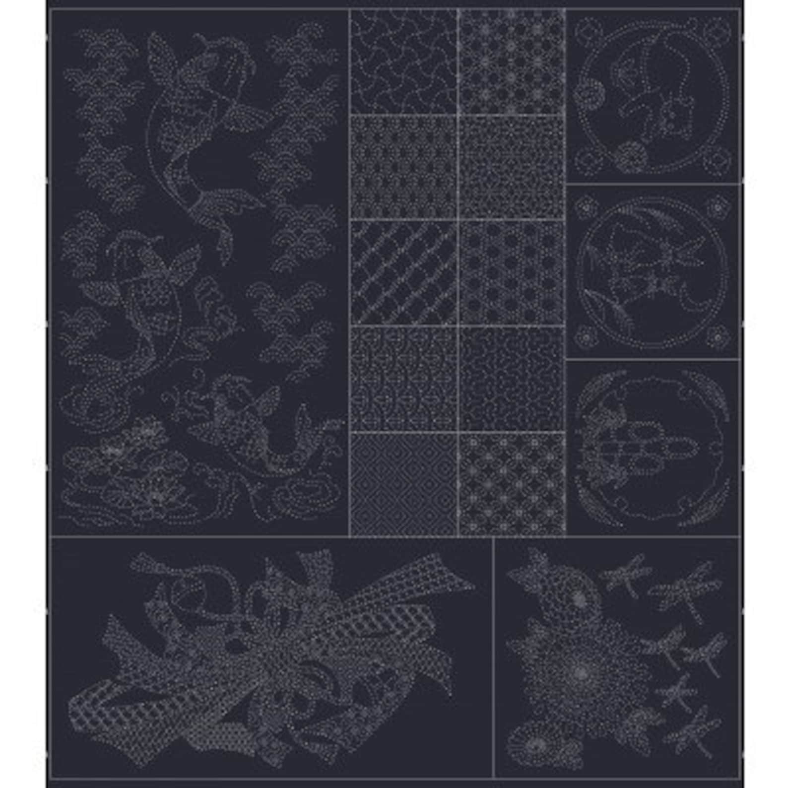 SALE: Wagara Sashiko Panel With Leaping Carp, Tabane Noshi, Rabbits ...