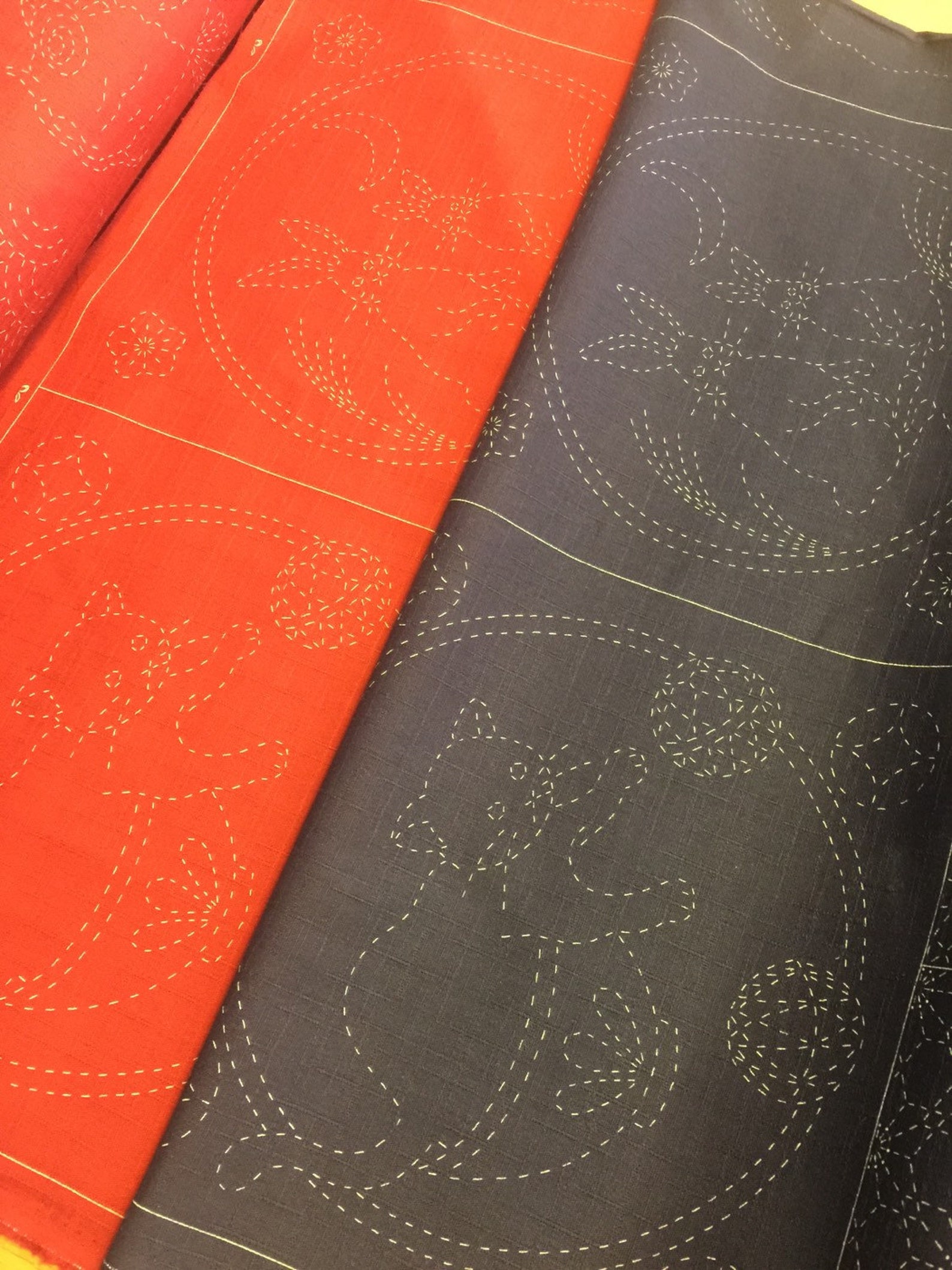 SALE: Wagara Sashiko Panel With Leaping Carp, Tabane Noshi, Rabbits ...