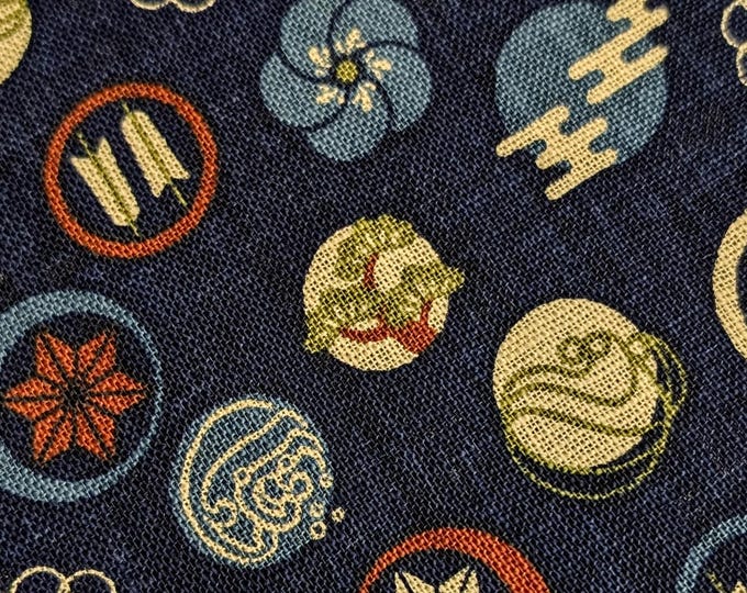 Sevenberry Rustic Japanese Crests Cotton Fabric 850485-1-1 Blue - Etsy