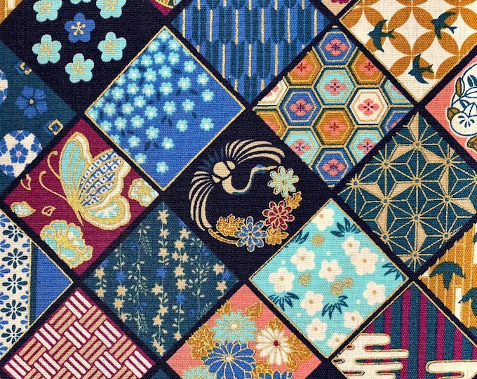 Senyo Patterned Kintsugi Collage Japanese Cotton Fabric SK-8600-1 D ...