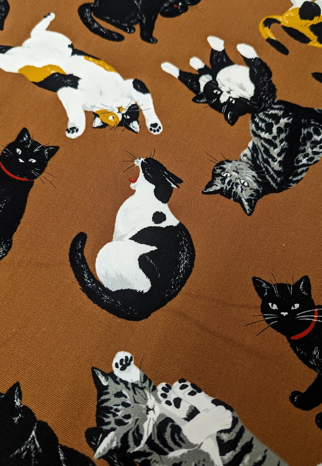 Cat Scatter Cosmo Japanese Cotton Fabric AP35406-2 F Brown - Etsy