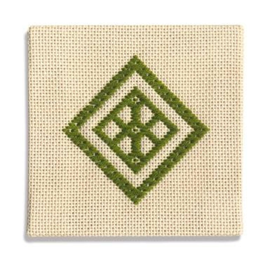 Olympus Japanese Kogin Kit: Green Diamond Coaster #19 - Etsy