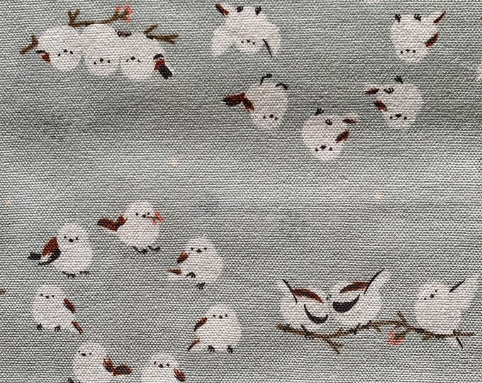 Chickadee Wreath Cosmo Japanese Cotton Fabric AP21810-2C Gray - Etsy