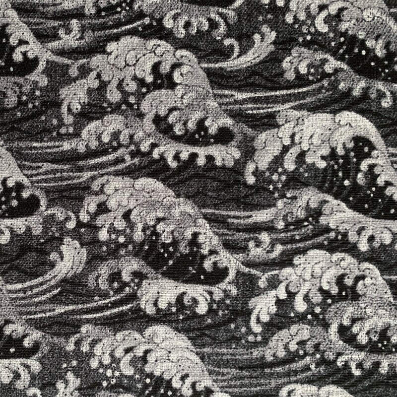 Japanese Wave Fabric - Etsy