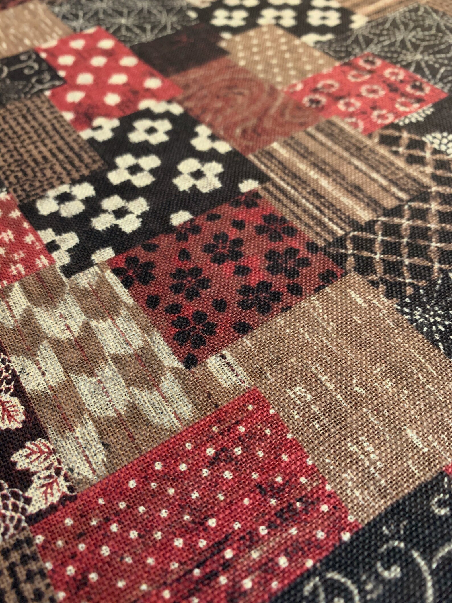 Sevenberry Boro Patchwork in Red Japanese Cotton Fabric - Etsy