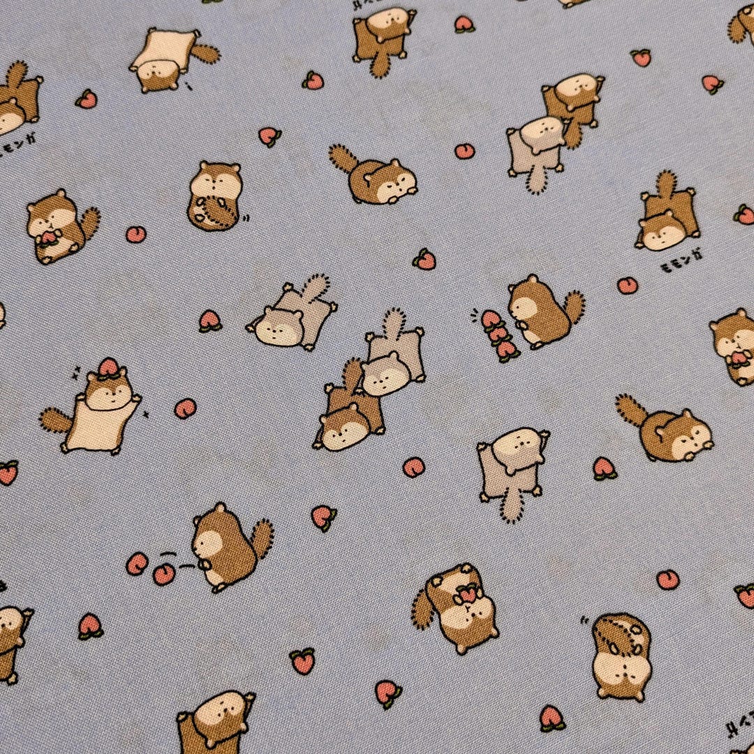 Flying Squirrels & Peaches Cosmo Japanese Cotton Fabric AP-51105-1 E ...