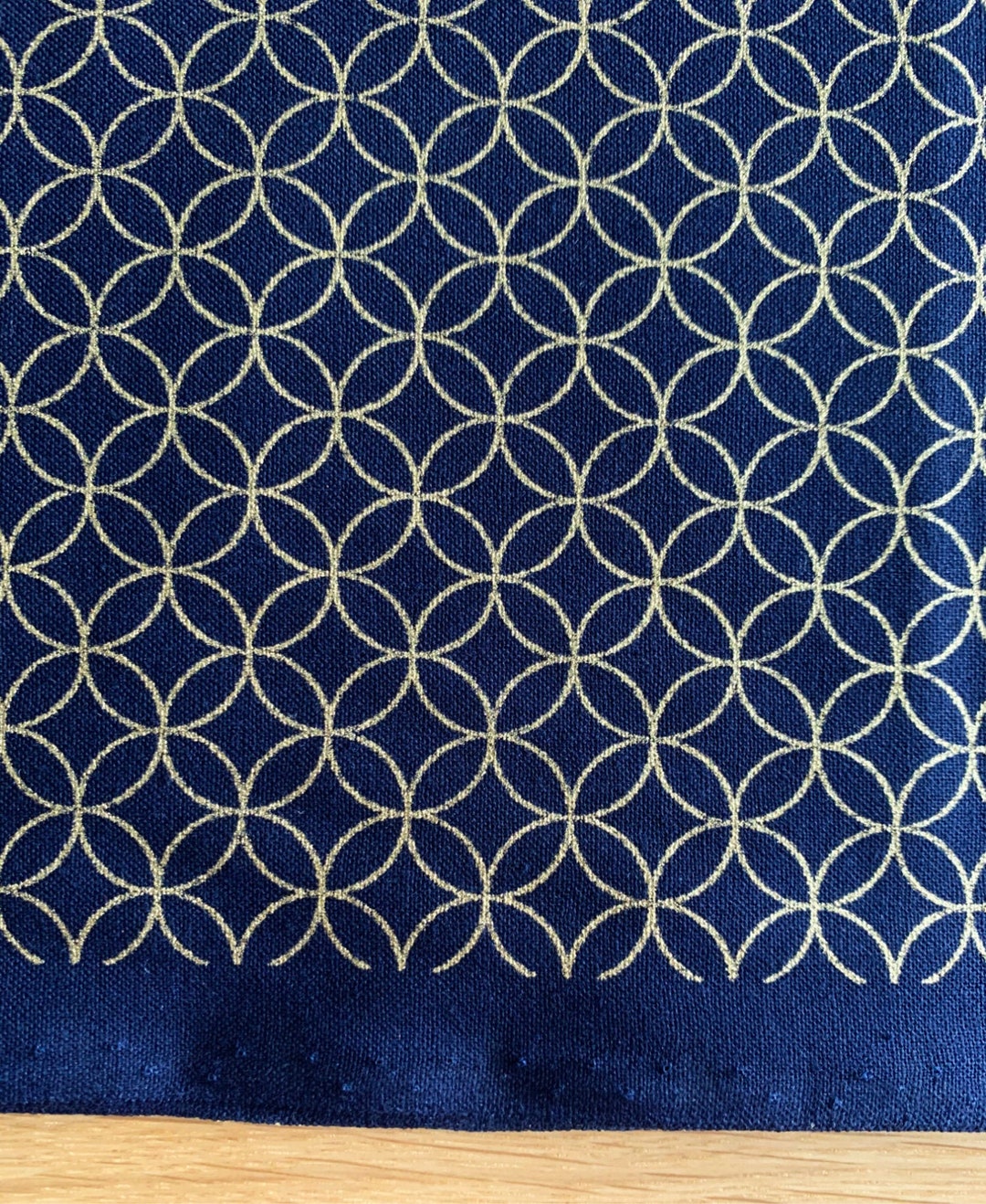 Golden Shippo Circles Sevenberry Japanese Cotton Fabric 88337-3-4 Blue ...
