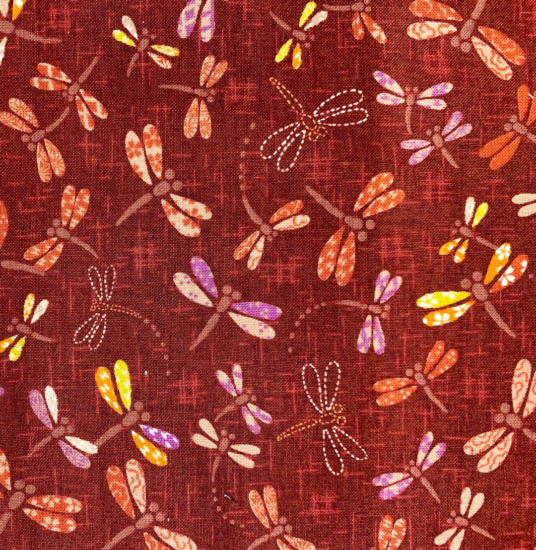 Sevenberry Patchwork Dragonflies Japanese Cotton Fabric 83033-1-3 Red ...