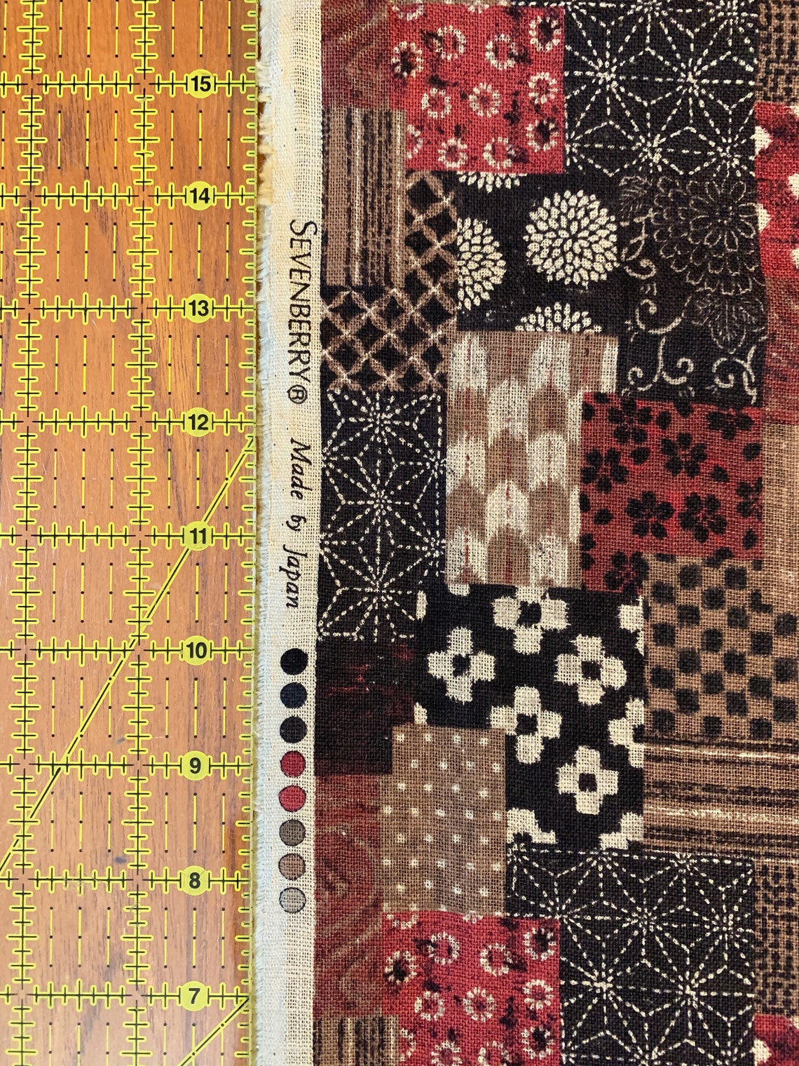 Sevenberry Boro Patchwork in Red Japanese Cotton Fabric - Etsy