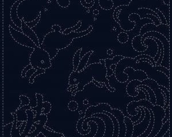 QH Textiles Ocean Rabbits Sashiko Fukin Japanese Cotton Sashiko Sampler ...