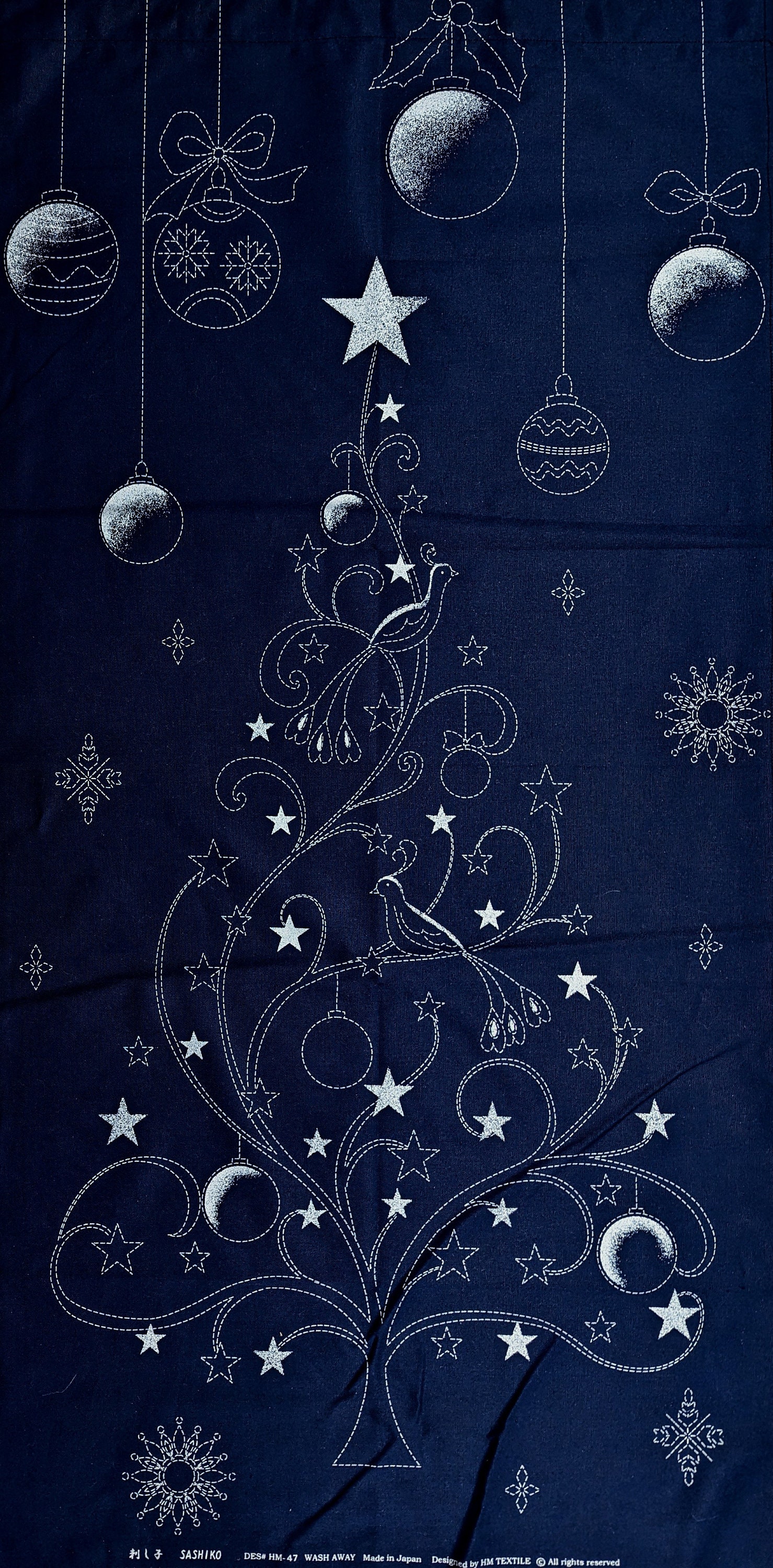 Sashiko Panel Christmas Vine Preprinted Washout Fabric HM-47 - Etsy