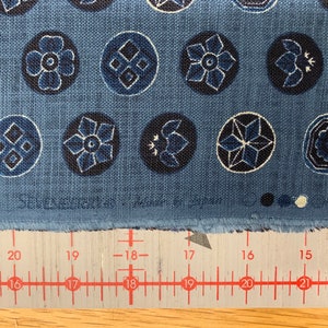 Sevenberry Vintage Crests Japanese Cotton Fabric 83047-1-2 Medium Blue ...