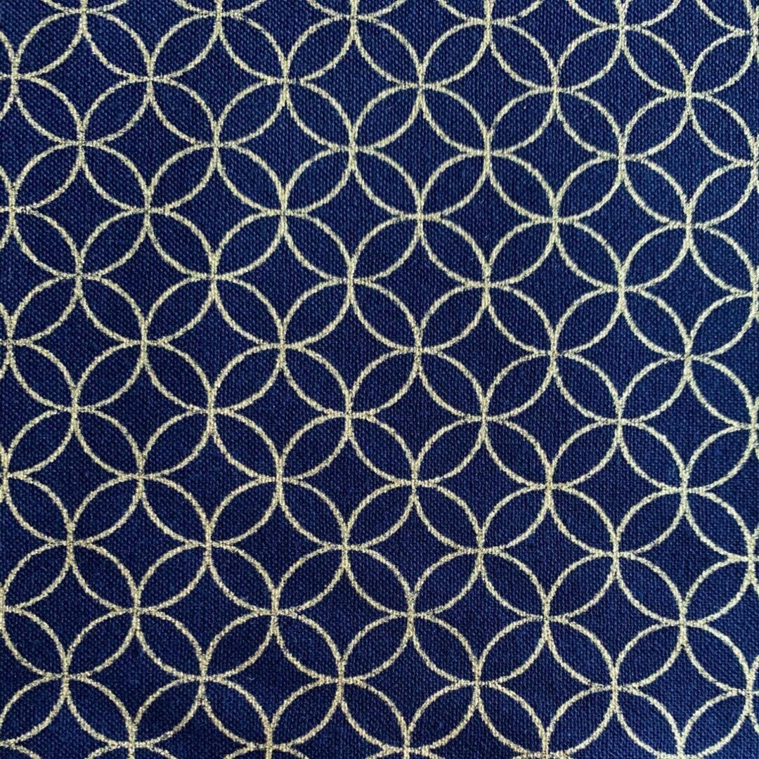 Golden Shippo Circles Sevenberry Japanese Cotton Fabric 88337-3-4 Blue ...