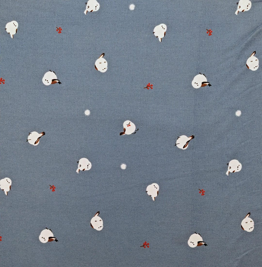 Winter Chickadees Cosmo Japanese Cotton Fabric AP31804-E Blue - Etsy