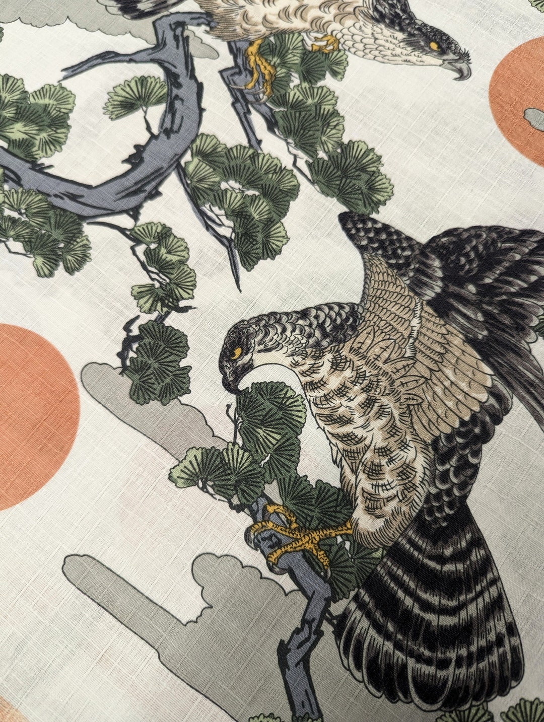 Large Print Falcons Hokkoh Japanese Cotton Dobby Fabric 1024-120-2 A ...