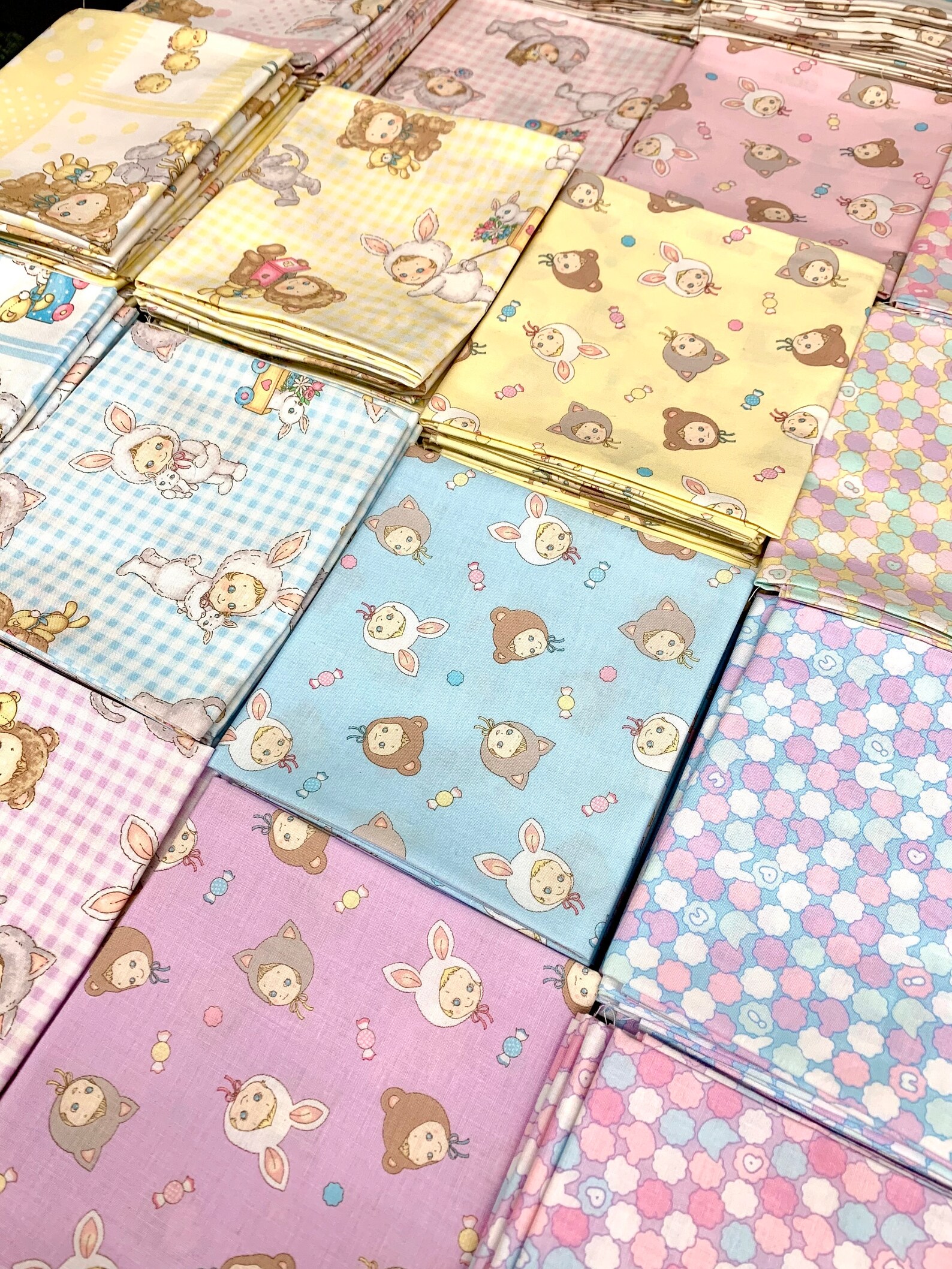 PRE-CUT Quiltgate Puni Puni Candy Cotton Fabric PN1200-11D Light Blue ...