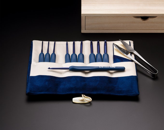 Limited Edition Tulip ETIMO Japan Blue Wa Bi Crochet Hook With Cushion ...