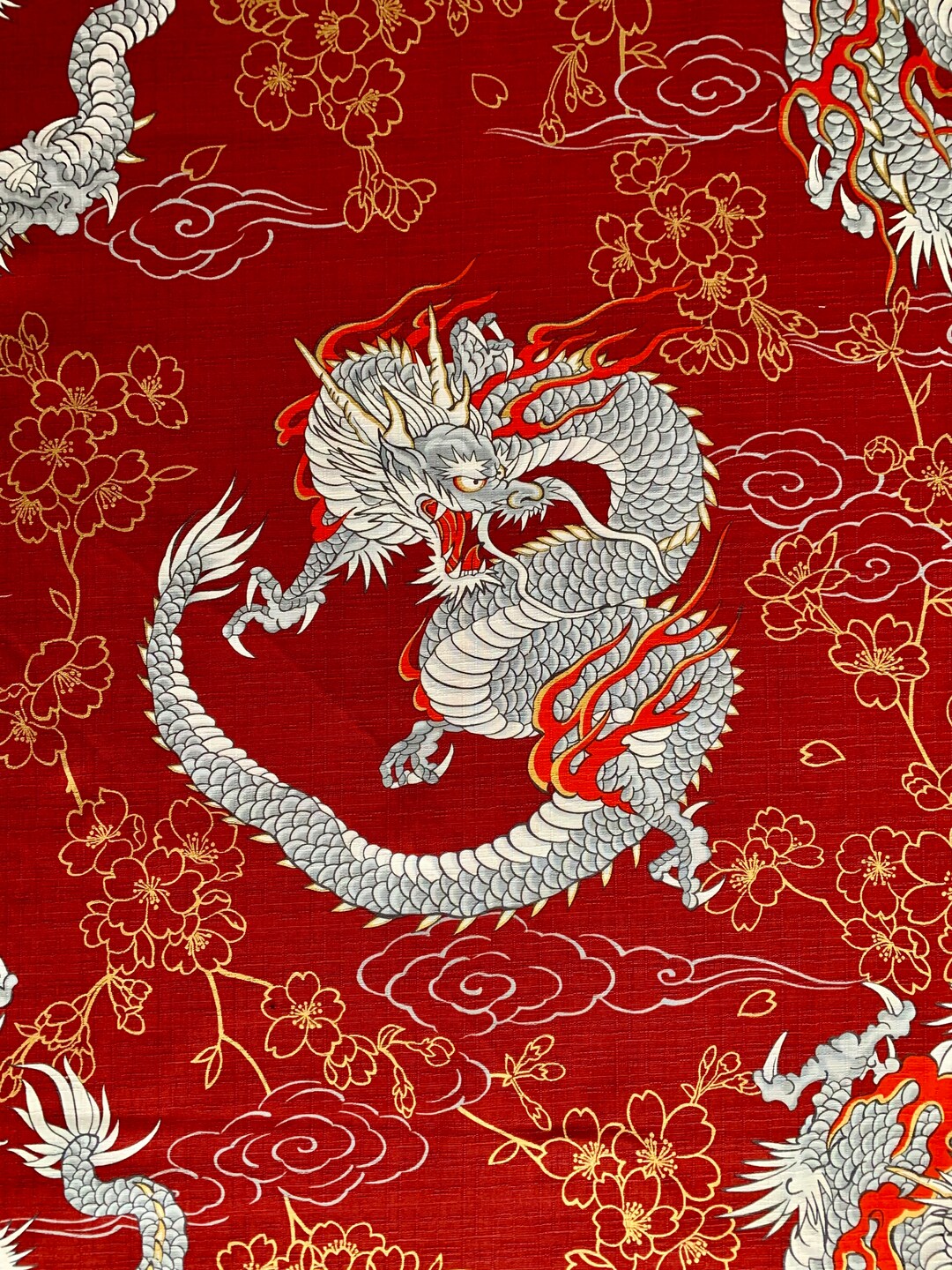 Regal Dragons Cosmo Japanese Cotton Dobby Fabric AP12806-1C - Etsy