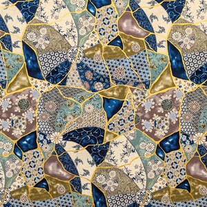 NEW Senyo Patterned Kintsugi Collage Japanese Cotton Fabric SK-8600-1 D Blue, Gray, and White - Etsy