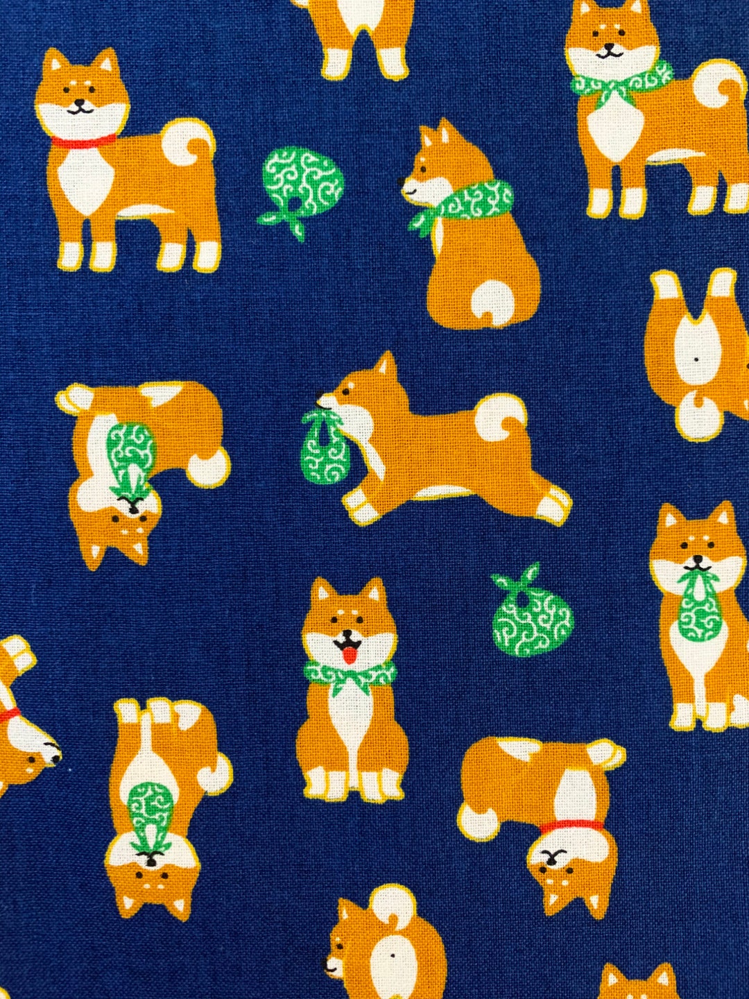 REMNANT Shiba and Karakusa Cosmo Japanese Cotton Fabric AP65406-2E Blue ...