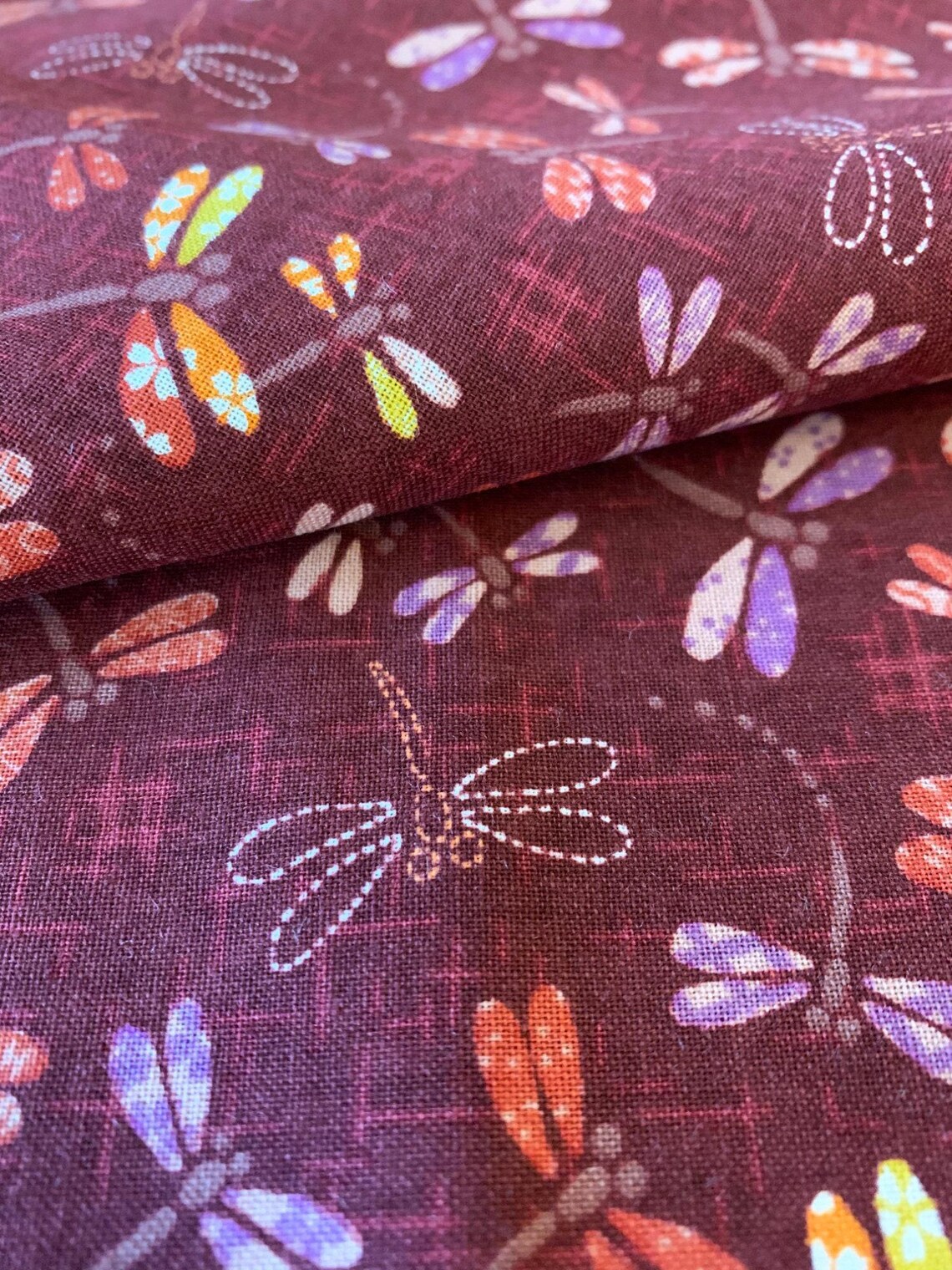 Sevenberry Patchwork Dragonflies Japanese Cotton Fabric 83033-1-3 Red ...