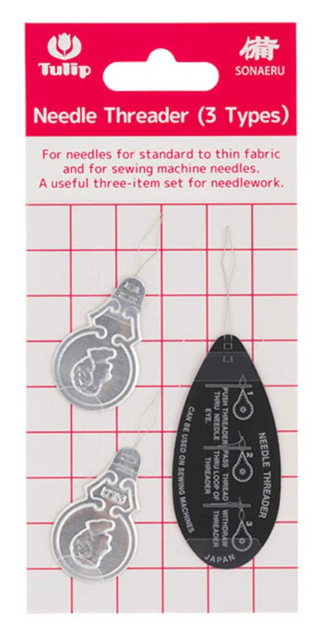 Tulip SONAERU 備 Needle Threader - 3 Types SC-001 for Hand Sewing and ...