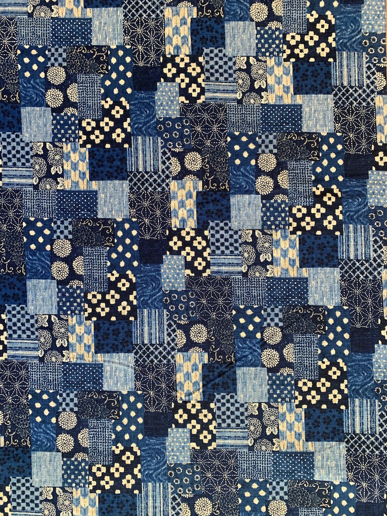 Boro Patchwork Print Sevenberry Japanese Cotton Fabric - Etsy