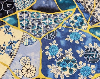 Senyo Patterned Kintsugi Collage Japanese Cotton Fabric SK-8600-1 A ...