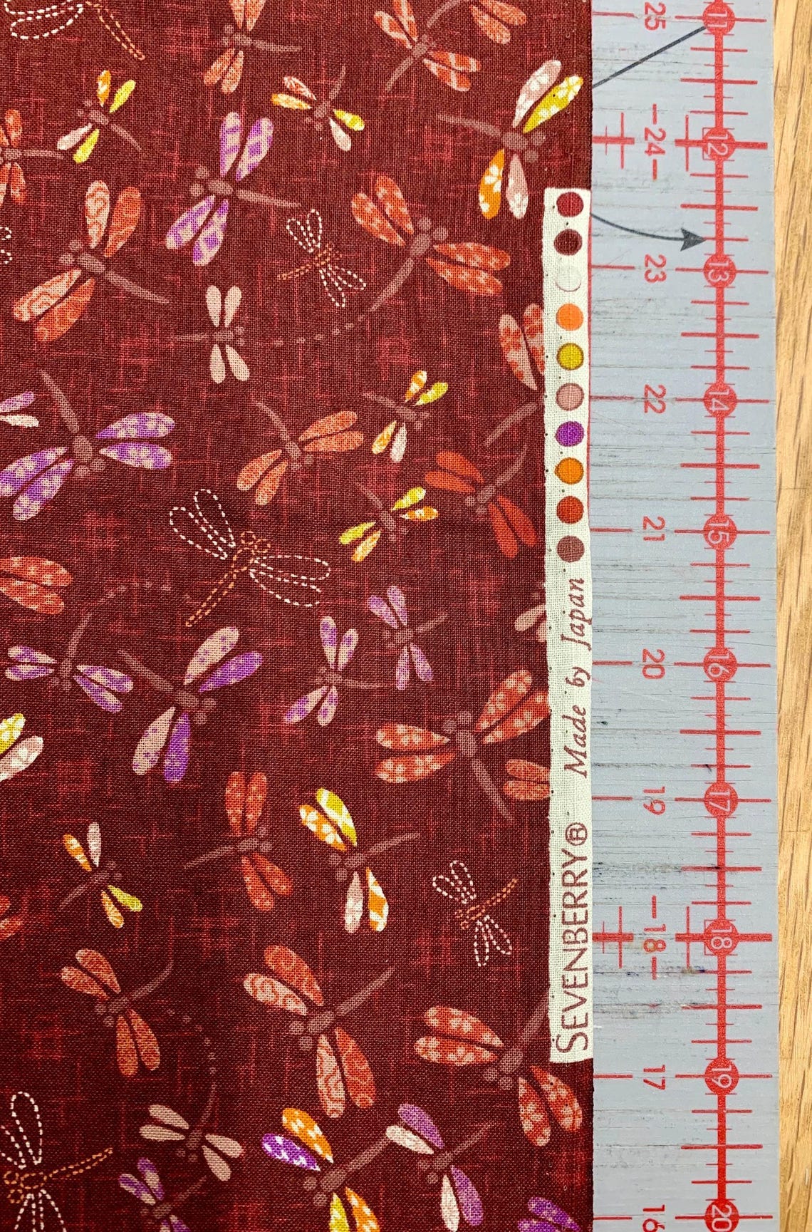 Sevenberry Patchwork Dragonflies Japanese Cotton Fabric 83033-1-3 Red ...
