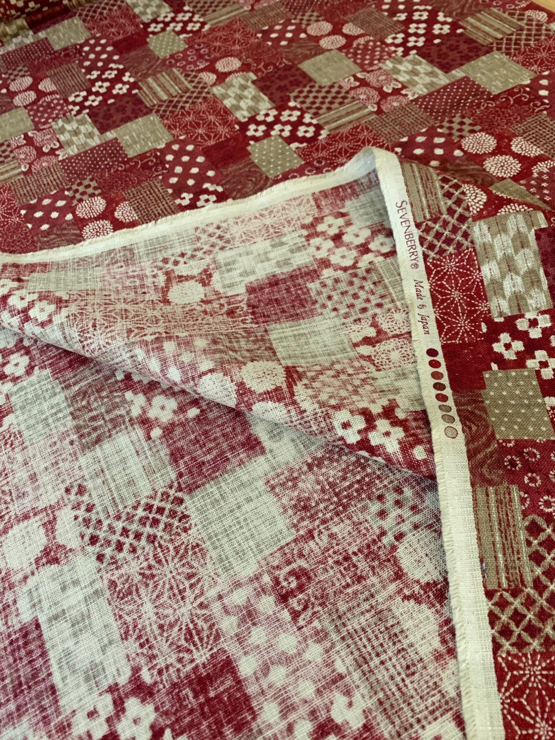 Boro Patchwork Print Sevenberry Japanese Cotton Fabric - Etsy