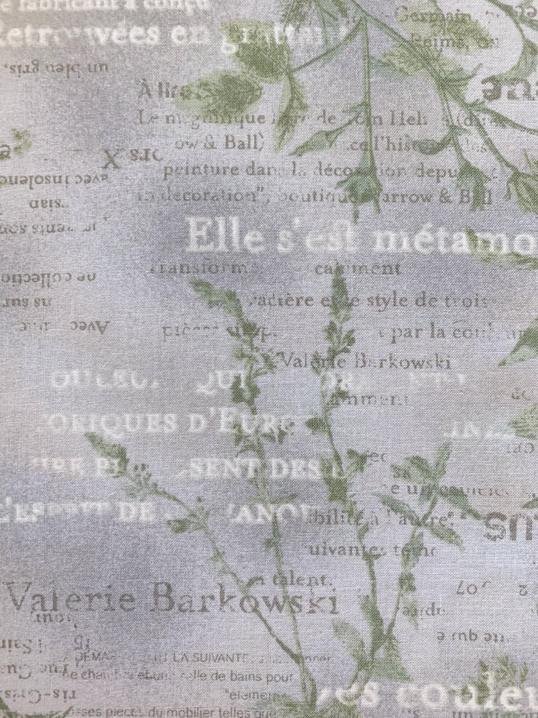Handworks Fabric Dear Grace Floral Text Japanese Cotton Fabric DG10206S ...