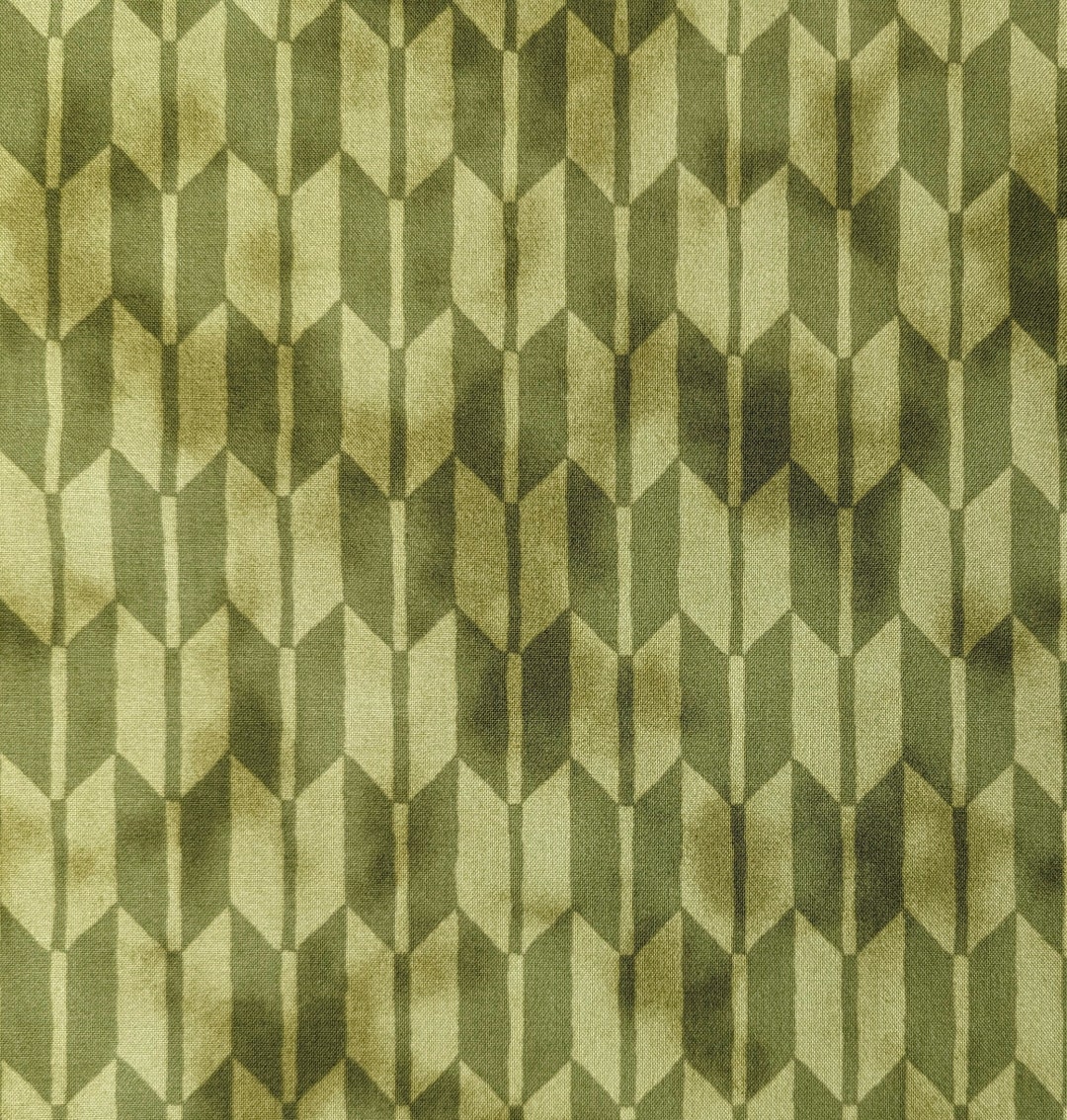 Hishiei Yabane Arrow Fletching Japanese Cotton Fabric H-7040-3D Green ...