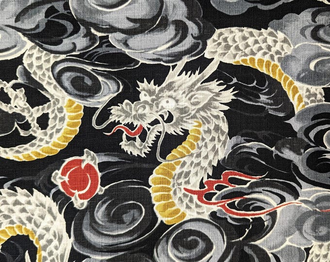 Golden Sakura Flowers Kokka Japanese Cotton Fabric YGA-61040-1E Black ...