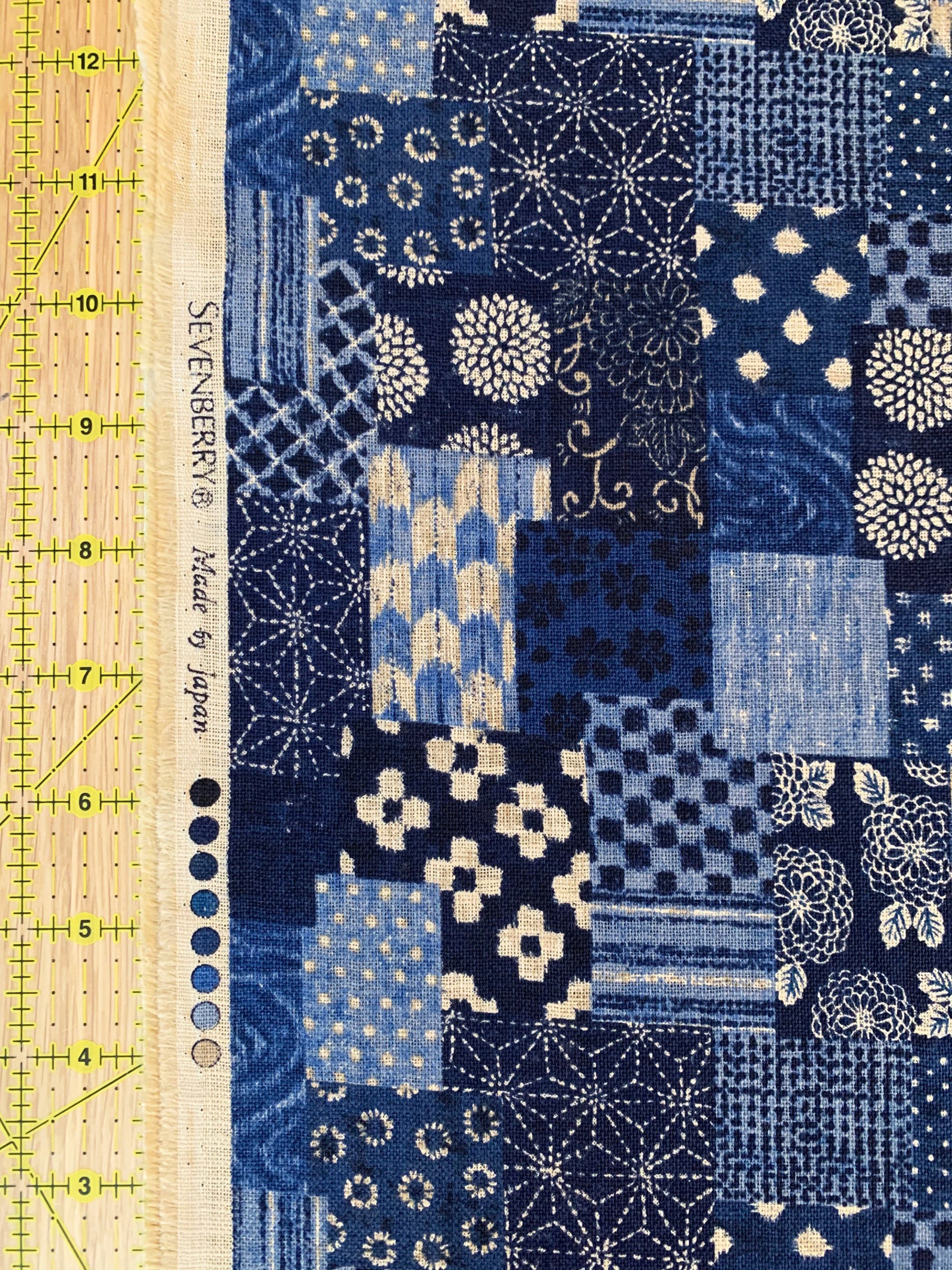 Boro Patchwork Print Sevenberry Japanese Cotton Fabric - Etsy
