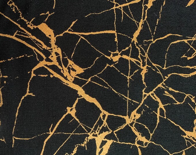 Golden Kintsugi Cosmo Japanese Quilt Cotton Fabric AP25804-4A Black ...
