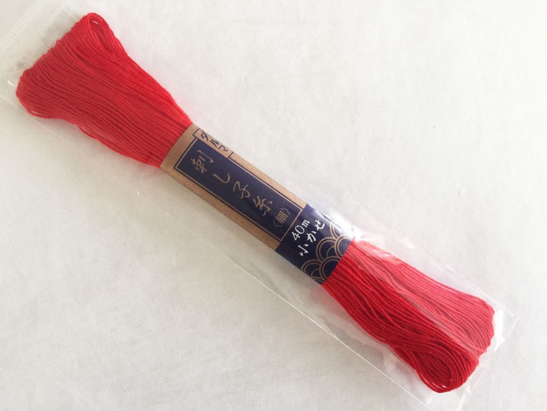 Yokota #16 Japanese Cotton Sashiko Thread FIRE ENGINE RED 40 Meter ...