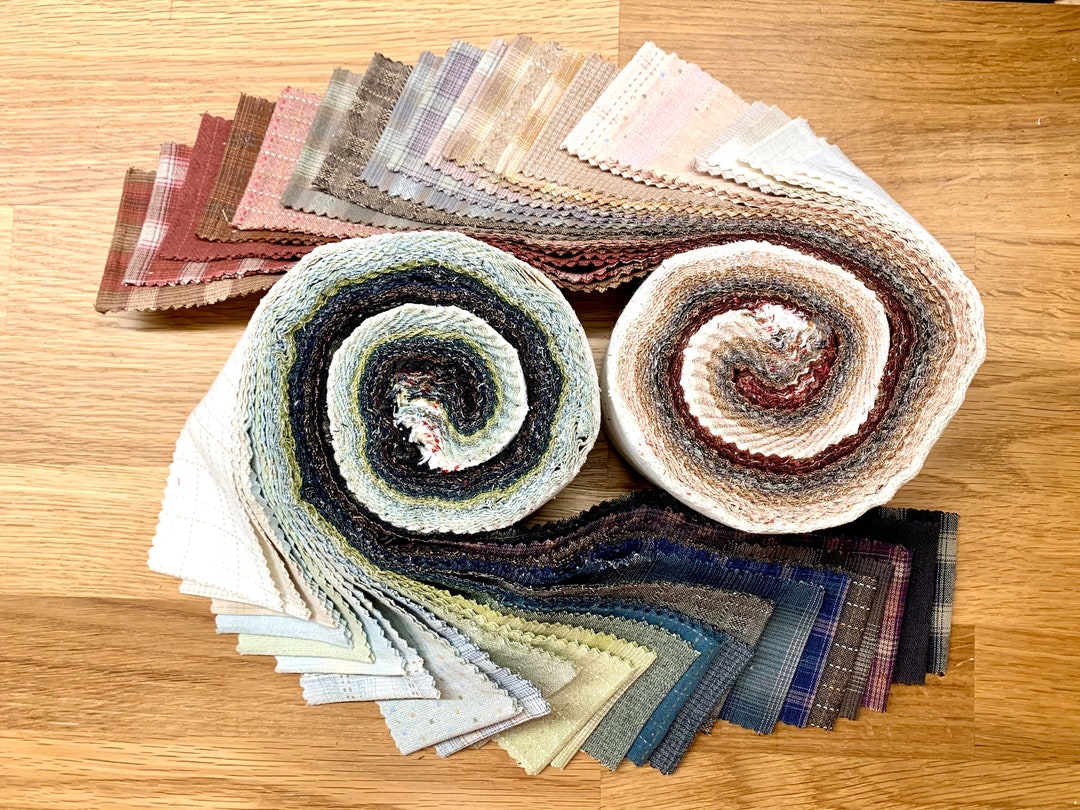 Cosmo Twist Yarn Dyed Cotton Fabric Roll Pink or Green 23 Pieces 2.5 ...